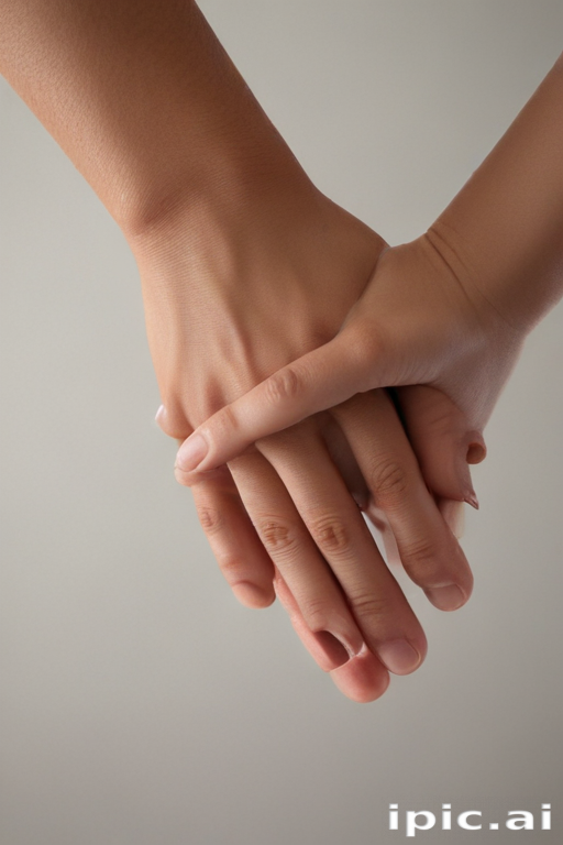 Two Hands Intertwined Symbolizing Connection, Support, and Human ...