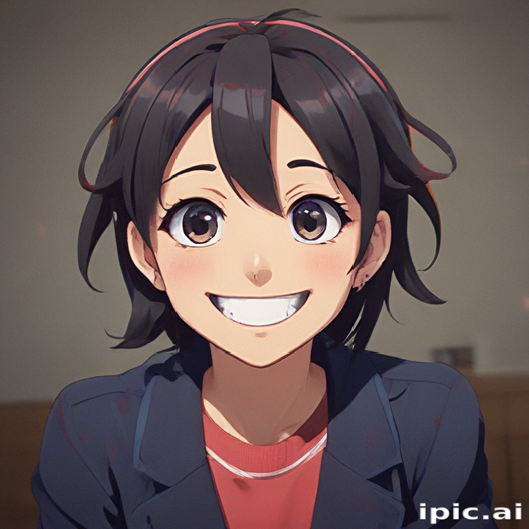 A Bright and Cheerful Anime Character Smiling with Joyful Expression.