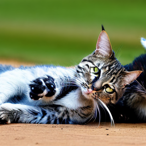 cats dueling eachother with their claws