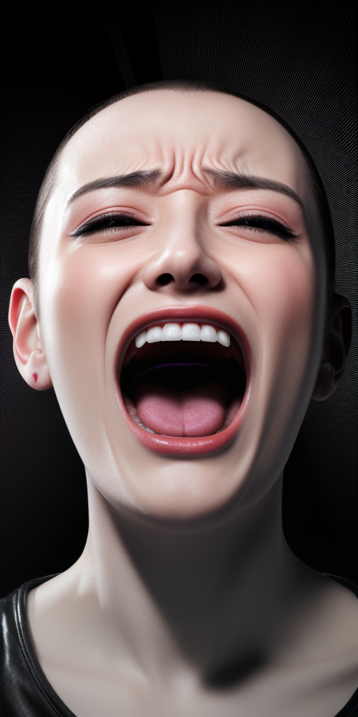 Emotional Expression of Anguish: A Portrait Capturing Raw Human Pain