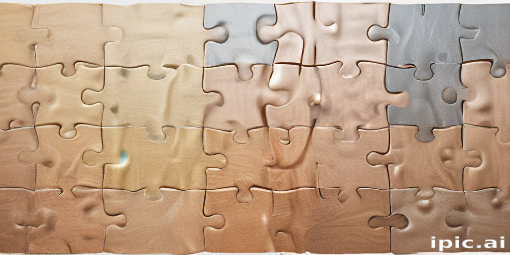 An Artistic Composition of Interlocking Puzzle Pieces in Soft Earth Tones