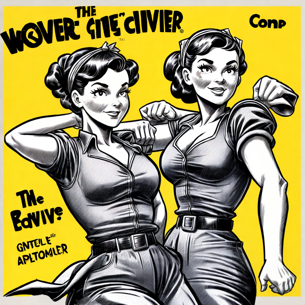 original rosie the riveter in old comics book style