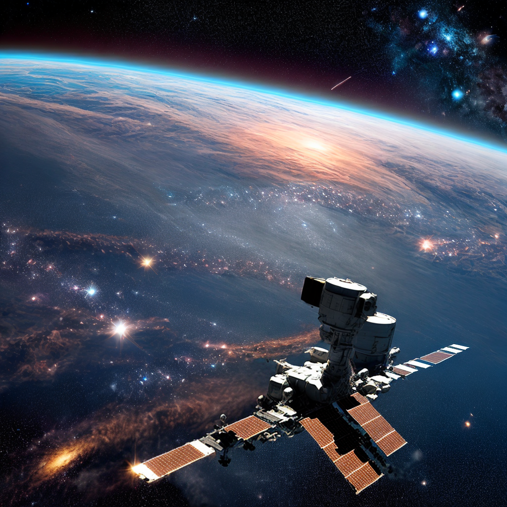 ISS in Space, stars are shining, highly detailed, 4K