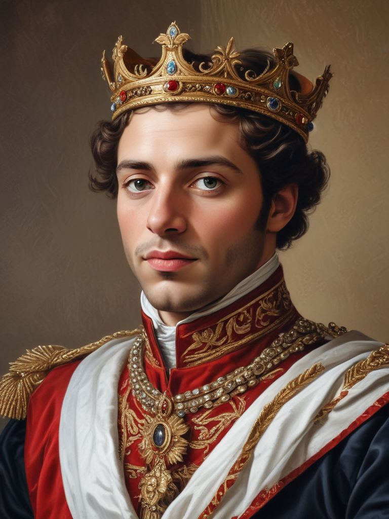 handsome modern french king painting