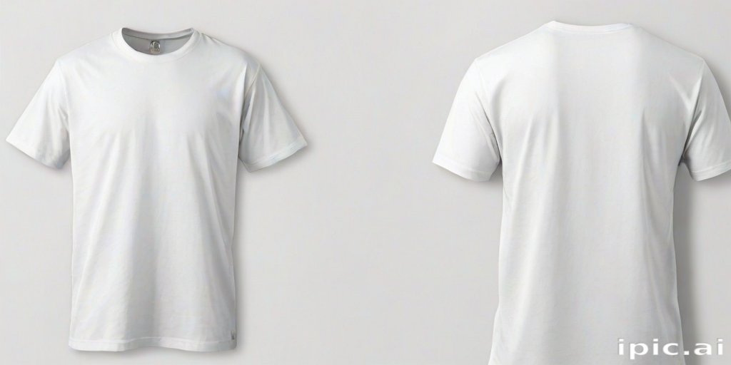 Simple and Classic White T-Shirt Displayed from Front and Back Angles