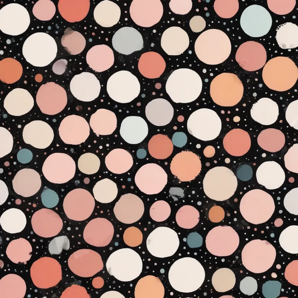 Colorful Polka Dots Pattern on a Dark Background with Varying Sizes