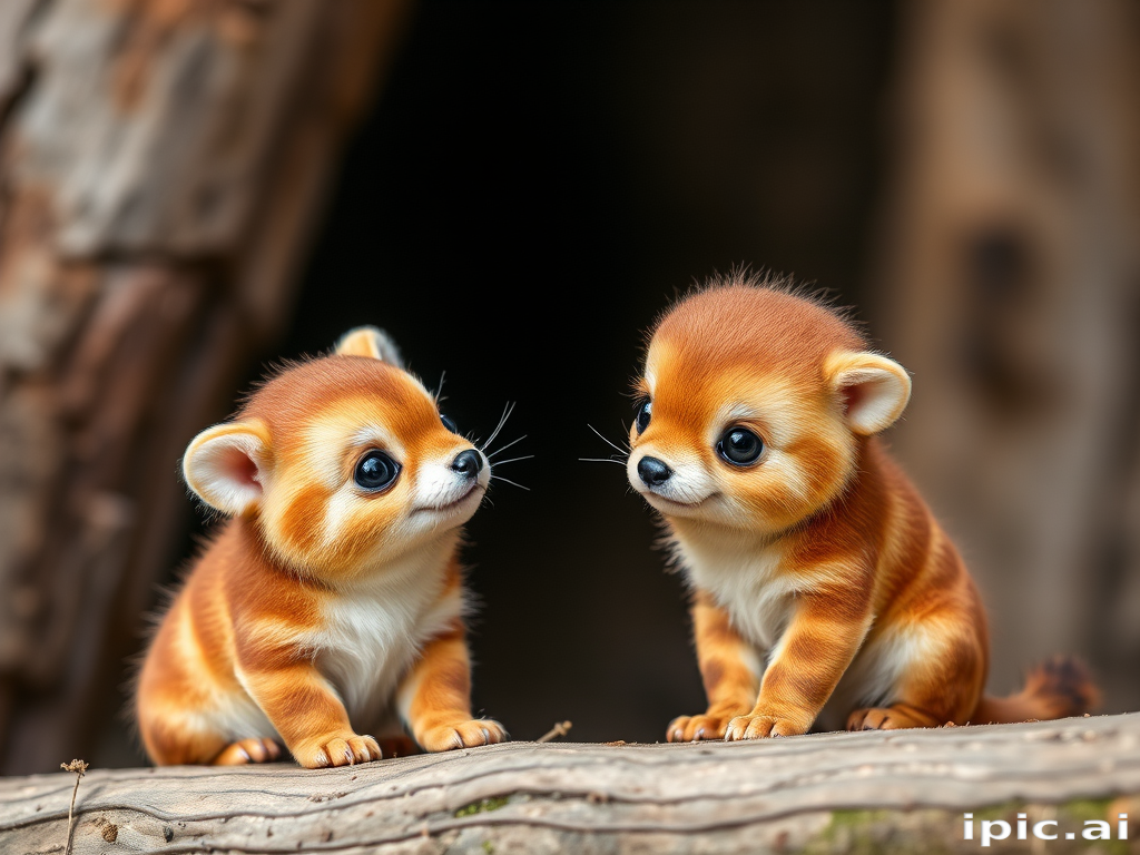 Adorable Baby Animals Playfully Engaging with Each Other in Nature.