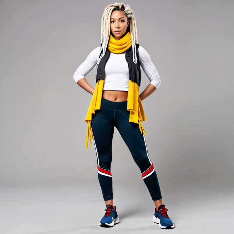 Full body. White. blonde mid-long hair dreads. Pokemon trainer ...