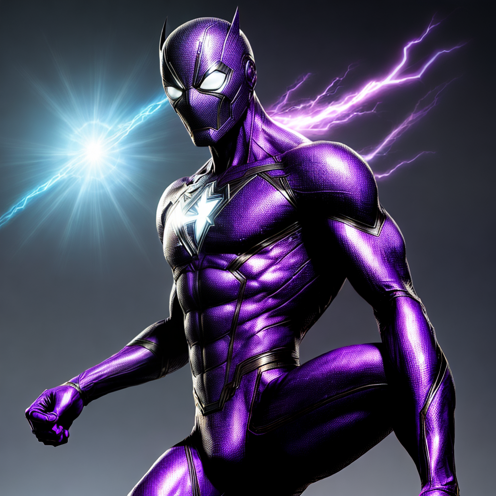 A skinny marvel superhero that’s purple symbiote with purple energy ...
