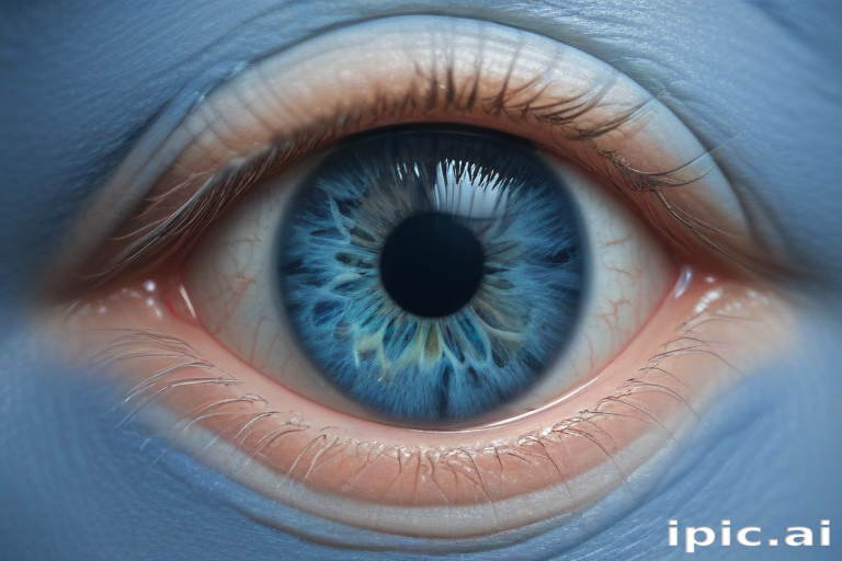 Close-Up of a Stunning Blue Eye with Intricate Color Patterns