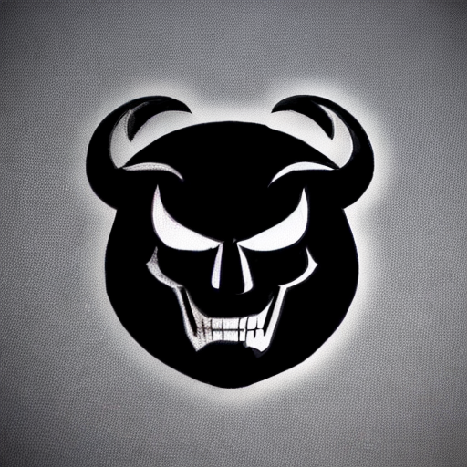 very simple logo for a compagny : a demon-face that slowly take-off the ...