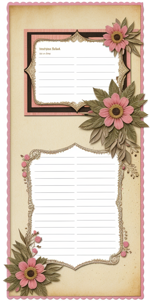 Elegant Decorative Notepad Design Featuring Beautiful Flowers and ...