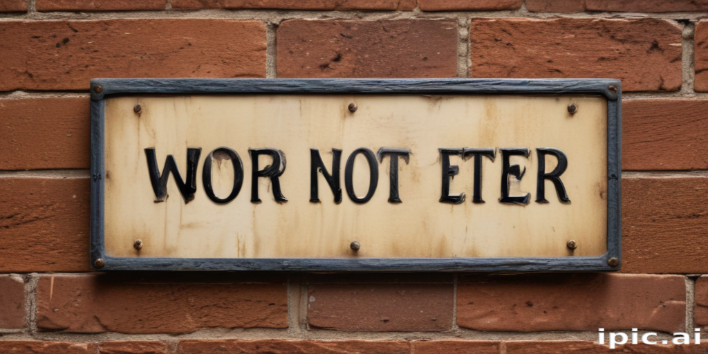 Intriguing Sign on a Brick Wall with Unique Lettering and Style
