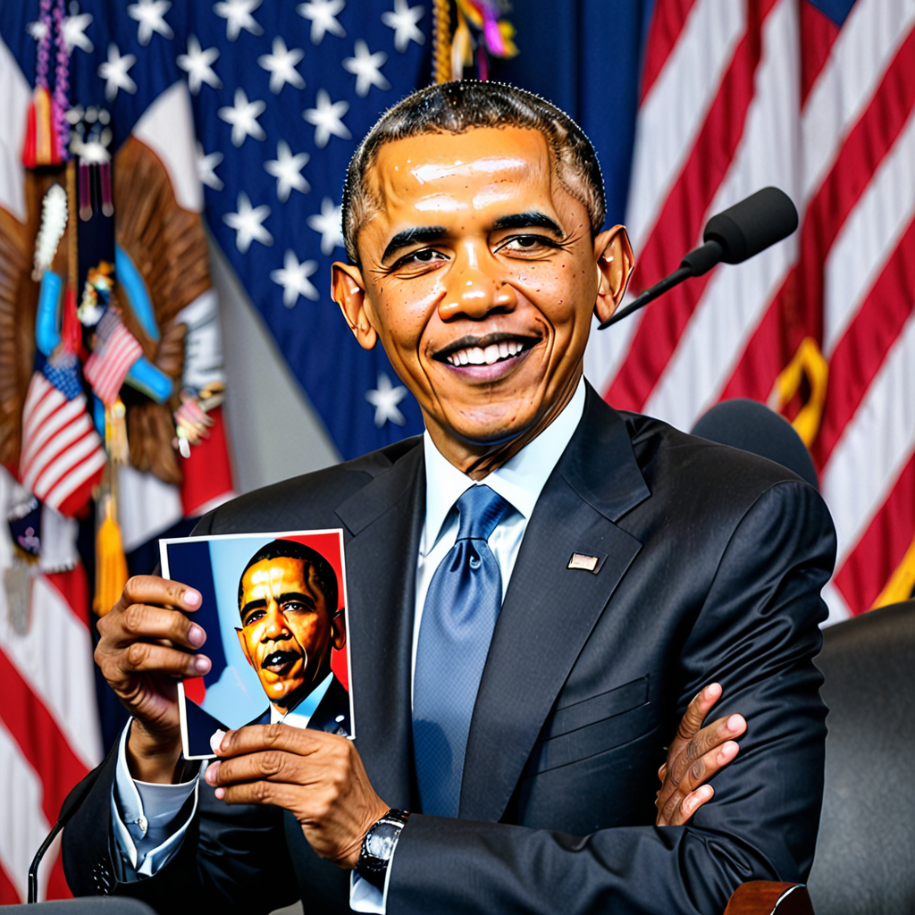 Obama with DaBaby's face on it