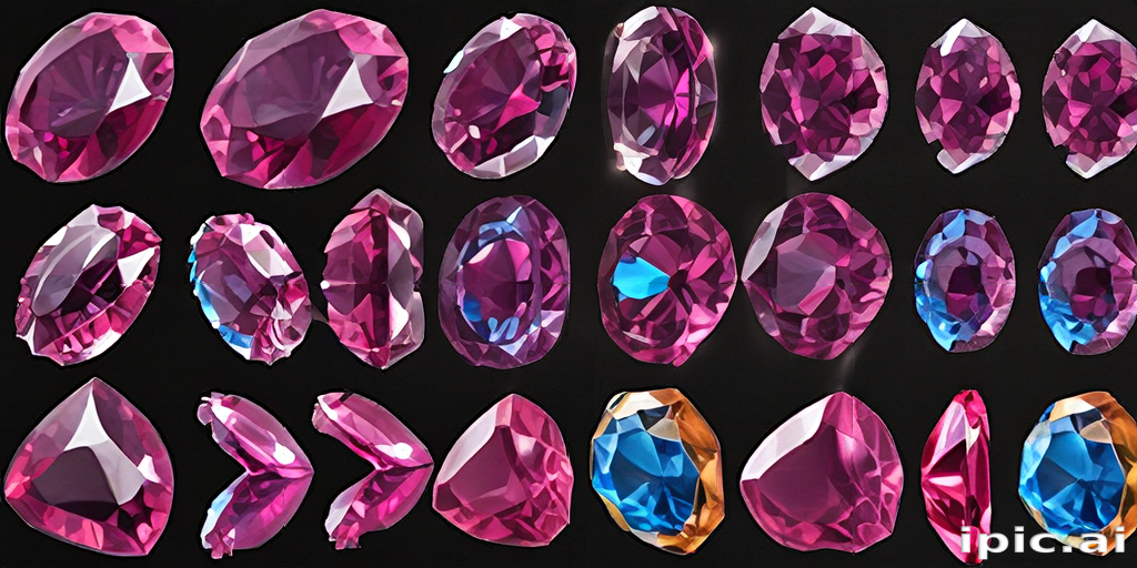 A Stunning Collection of Various Pink and Blue Gemstones Displayed ...