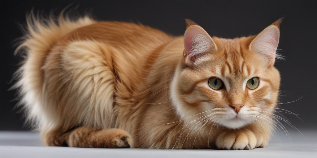A Beautiful Ginger Cat Poised Elegantly on a Soft Surface.