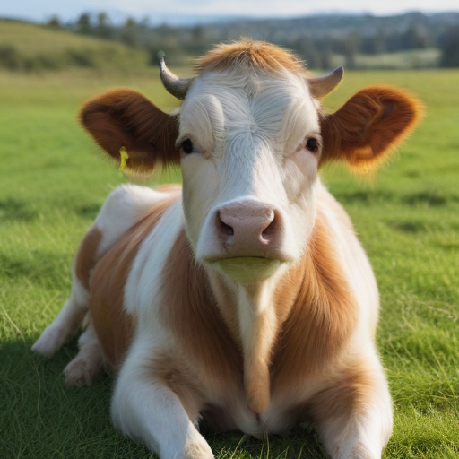 A single cow relaxing