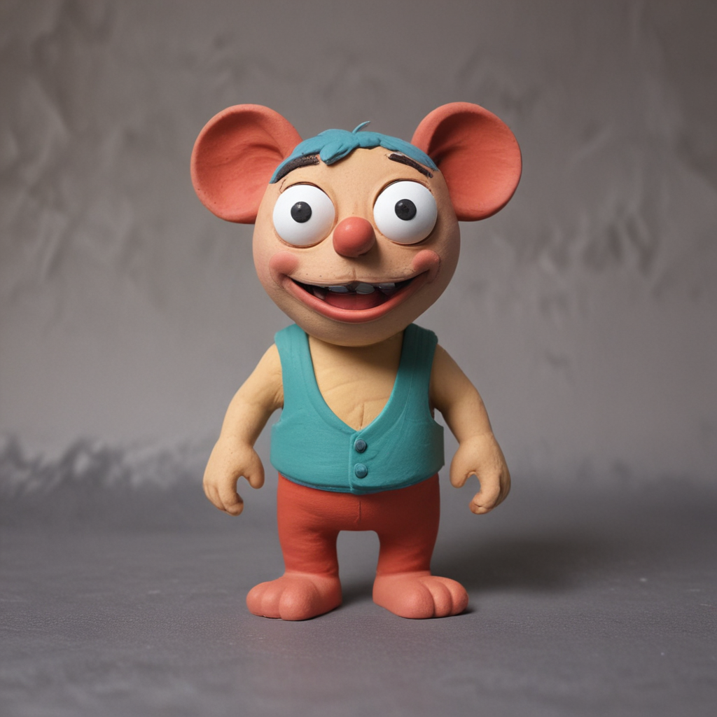 cartoon character named BABU. from plasticine. The character shape is ...