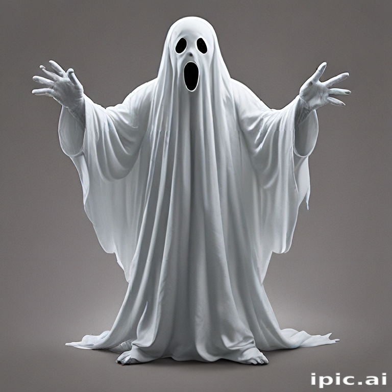 An Eerie Ghost Figure Emerging from the Shadows in Frightening Pose