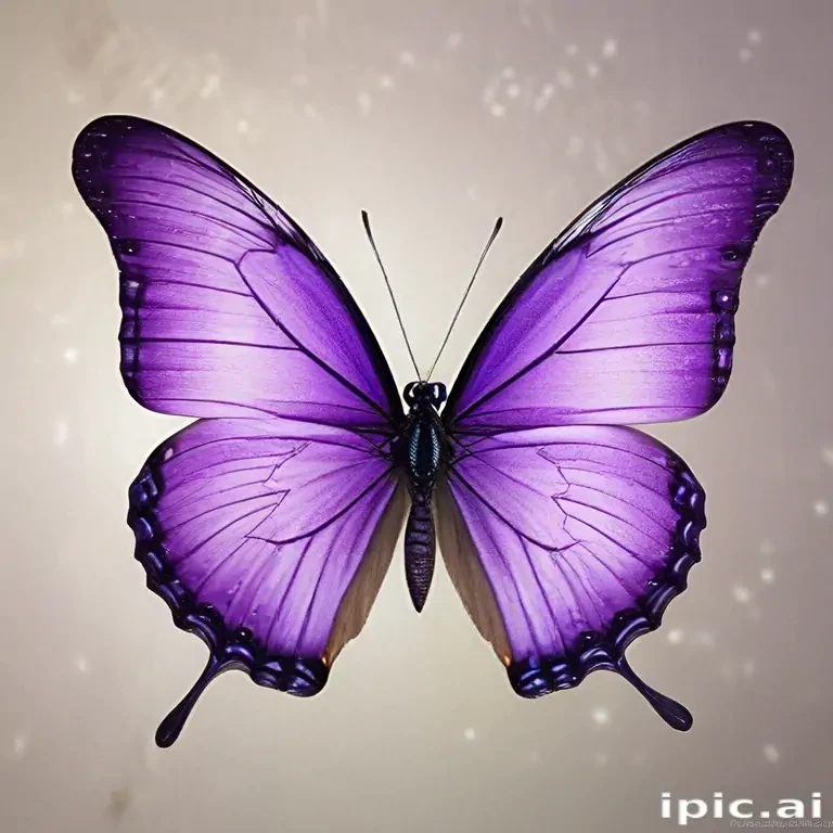 A Stunning Purple Butterfly Spreading Its Wings in a Dreamy Background.