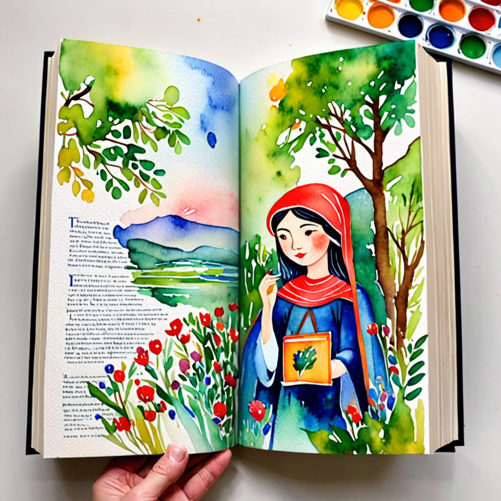 watercolor painting into the book world
