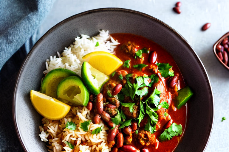 One bowl rajma and one seprate bowl rice