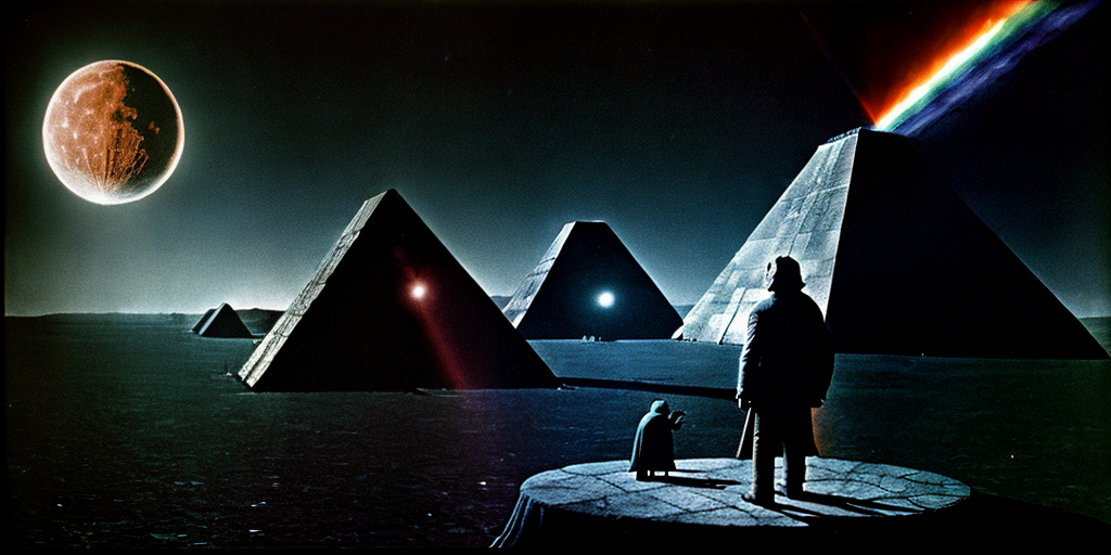 a table with images from the album The Dark Side Of The Moon by pink floyd