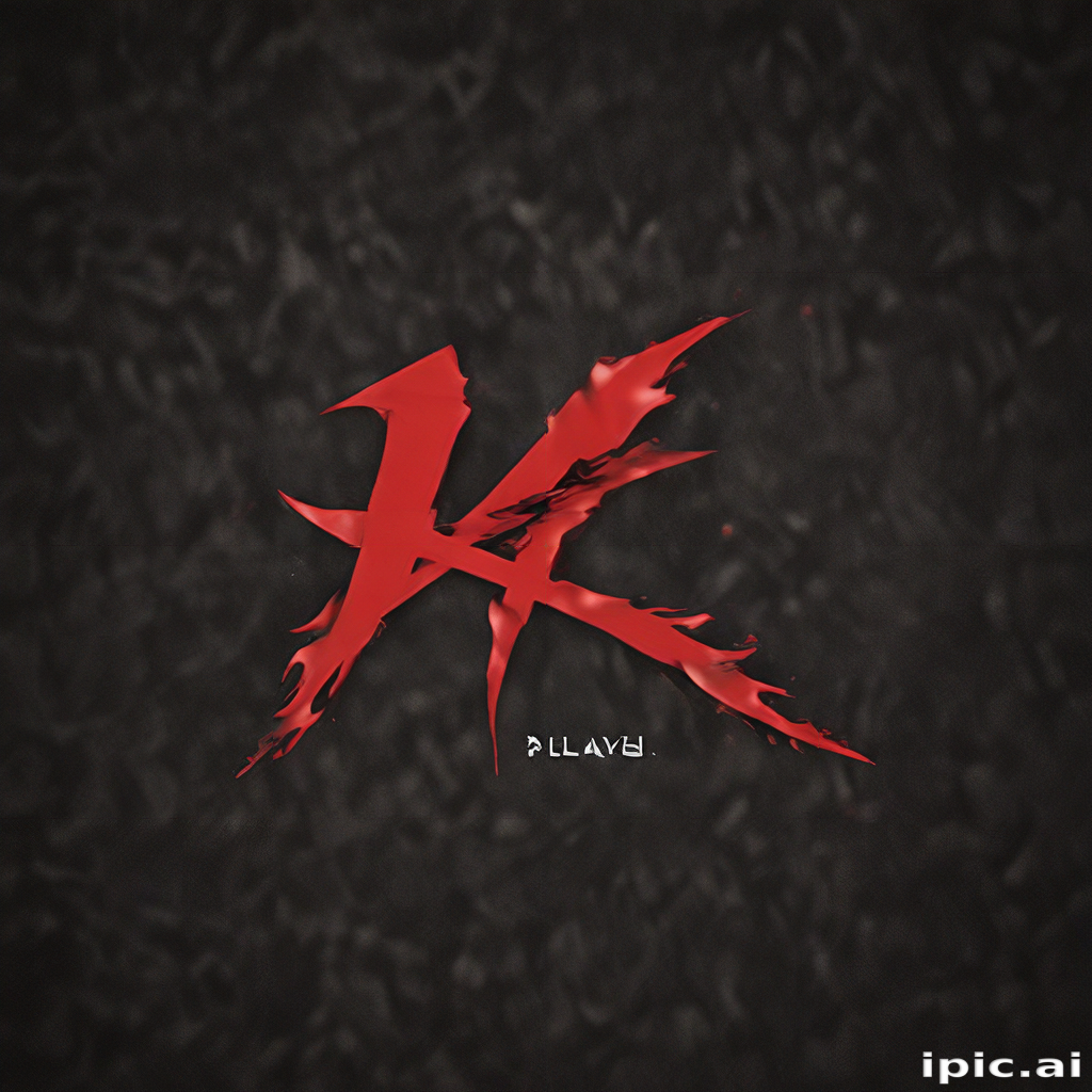 Dynamic Red Letter K with Dramatic Slash Effects on Dark Background