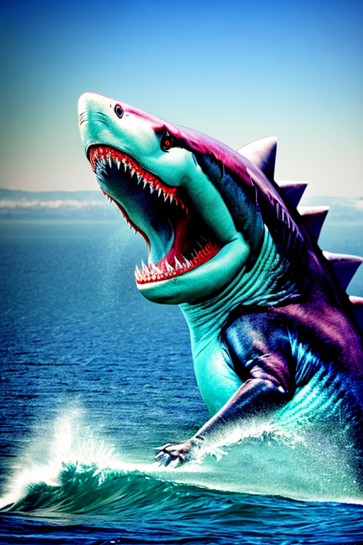 Sharkzilla, with spikes down its back, and dinasour/shark like ...
