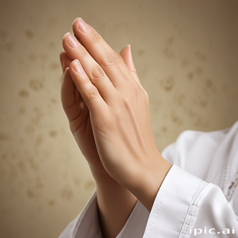 Close-Up of Hands in Prayer Position Against a Soft Background