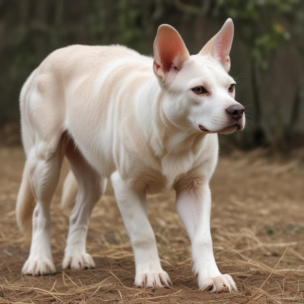 A Beautiful Light-Colored Dog Exploring Its Natural Outdoor Environment ...
