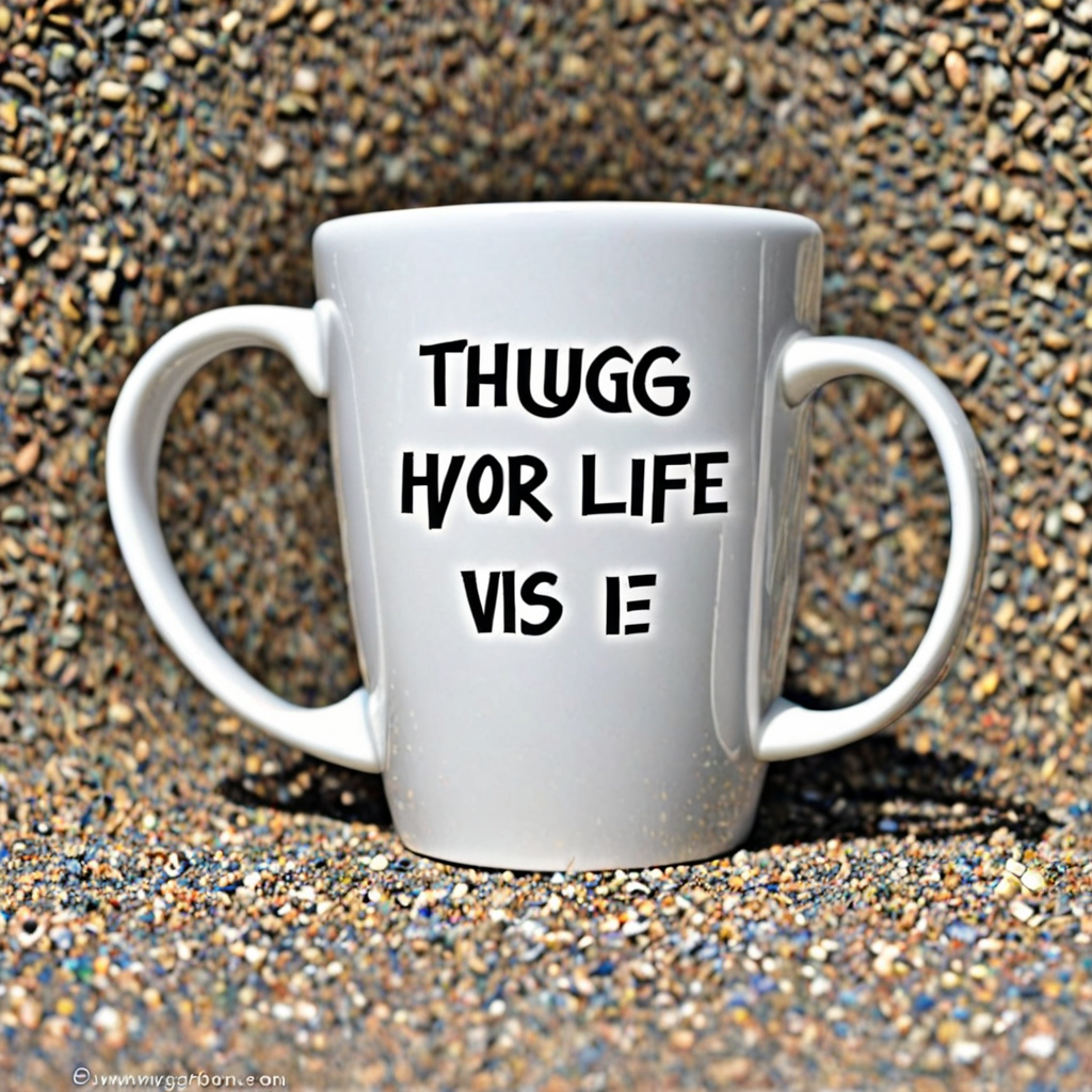 white cup on which their is written thug life