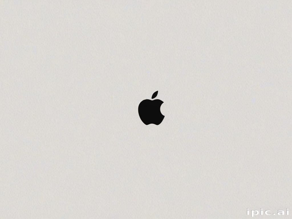 Minimalist Design Featuring the Iconic Black Apple Logo on Neutral ...