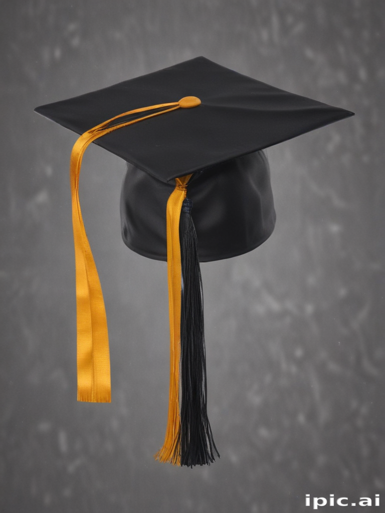 Traditional Graduation Cap with Black and Gold Colors for Celebrating ...