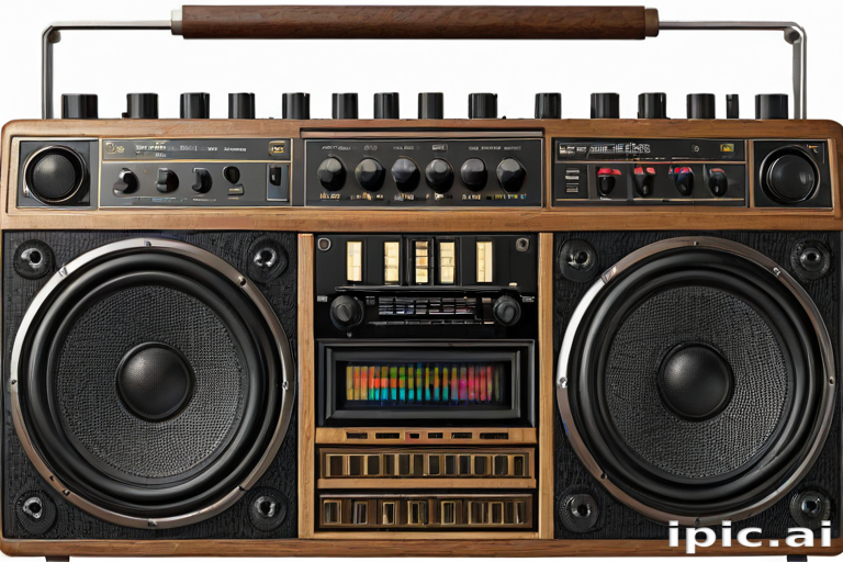 Vintage Boombox with Classic Design and Multiple Controls for Music ...