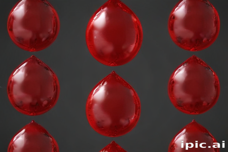 Vibrant Red Droplets Arranged in a Pattern Against a Dark Background