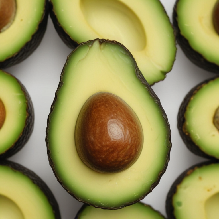 Freshly Sliced Avocados Displaying Their Creamy Texture and Rich Color