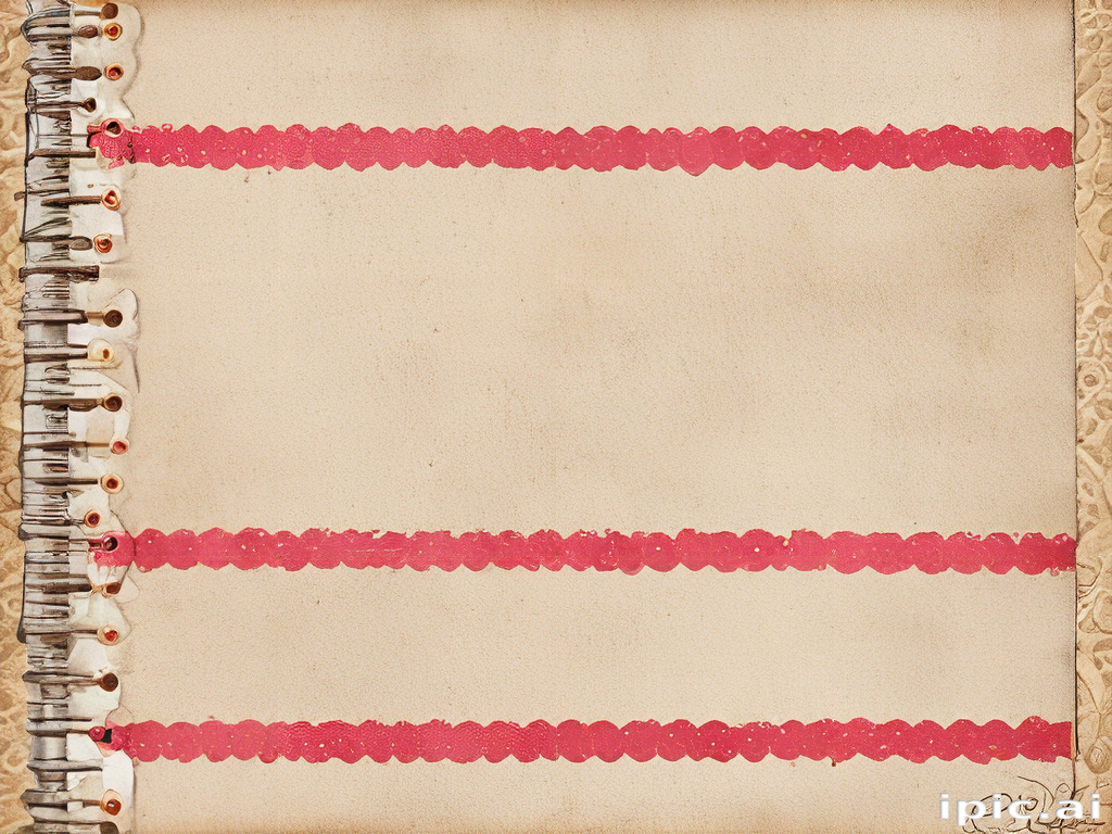 Blank Notebook Page with Red Decorative Borders for Creative Ideas