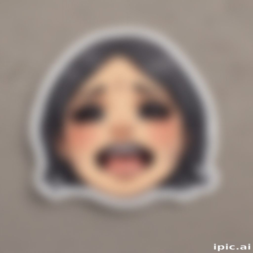 A Distorted Cartoon Face Expressing Extreme Emotion and Distress.