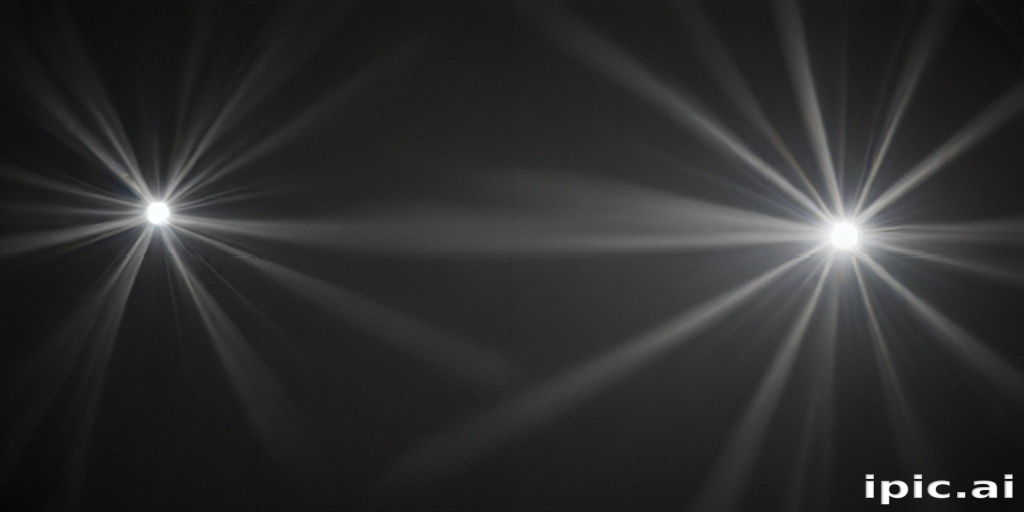 Two Bright Lights Shine Through Darkness, Creating Striking Starburst ...