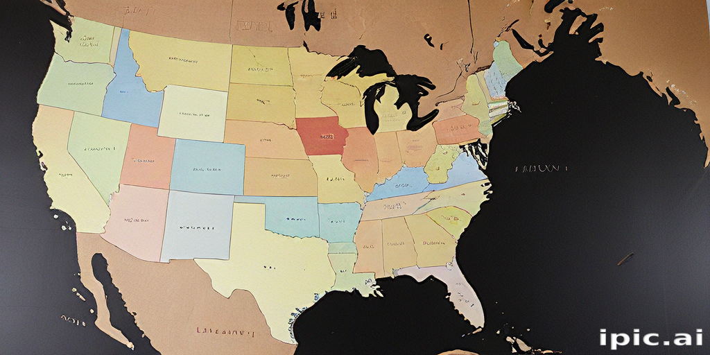 A Colorful Map of the United States Highlighting Each State's Borders ...
