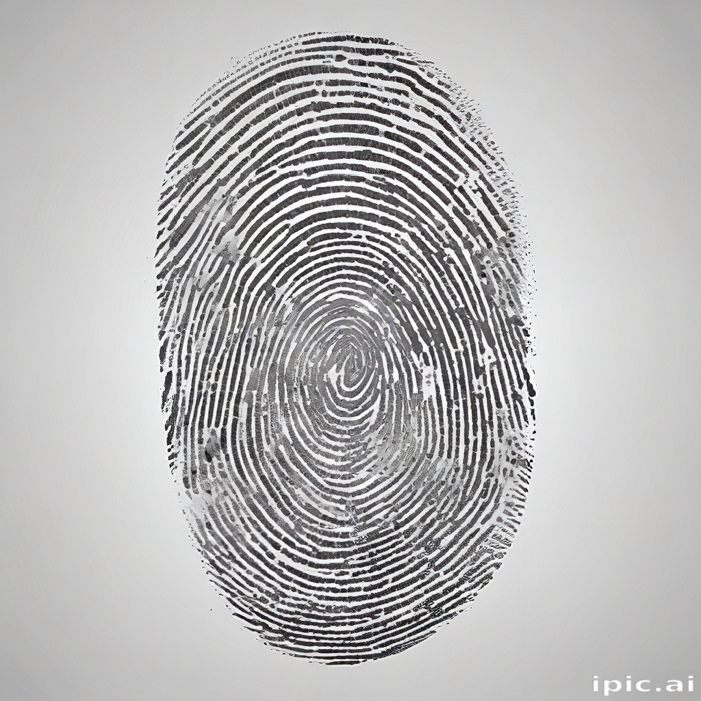 An Intricate Black and White Fingerprint Design on a Light Background