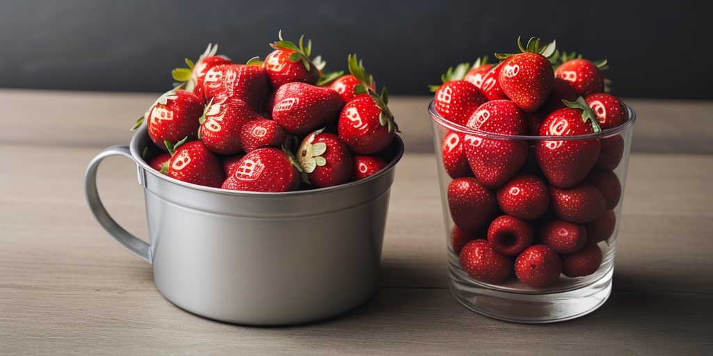 A Beautiful Array of Fresh, Juicy Strawberries in Two Containers.