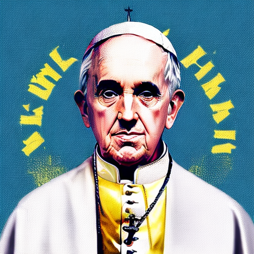 pope earning money form old people , With hell yeah on face