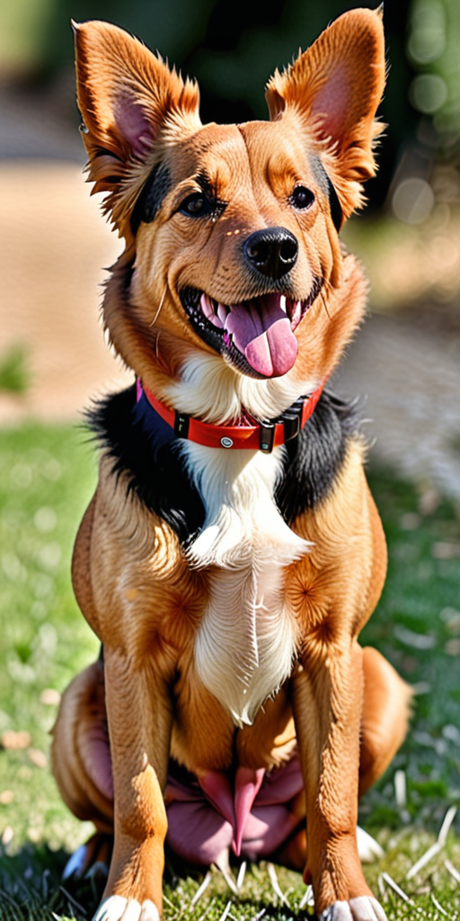 A Happy Dog with Floppy Ears Enjoying a Sunny Day Outdoors.