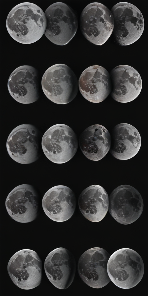 Phases of the Moon Captured in a Stunning Vertical Montage Display