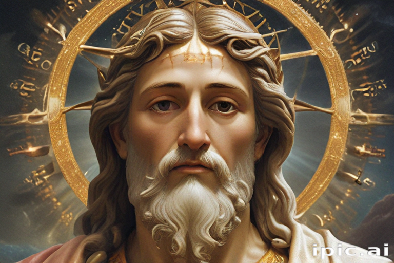 Majestic Portrait of a Divine Figure Surrounded by Radiant Light and ...