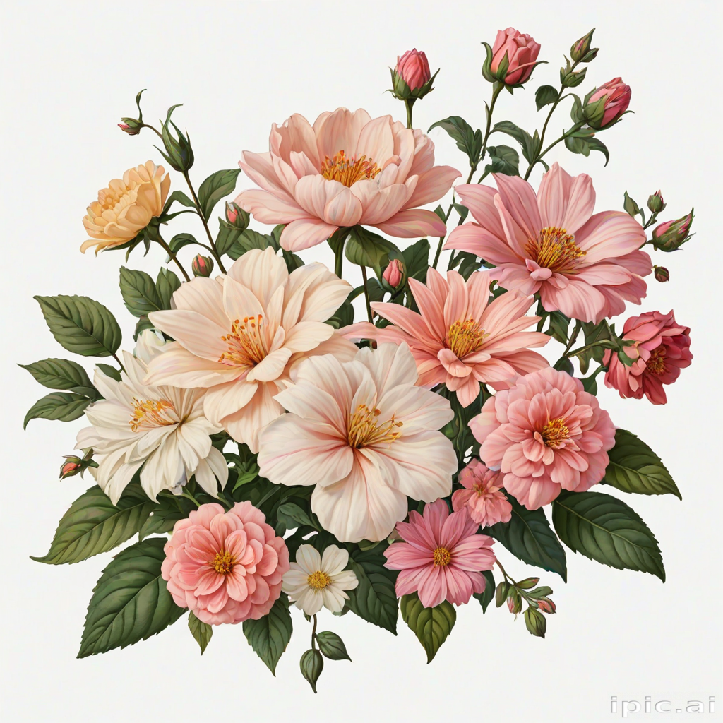 A Beautiful Arrangement of Colorful Flowers with Various Petal Shapes ...