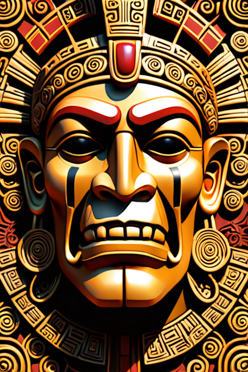 face of the god of death in a maya style