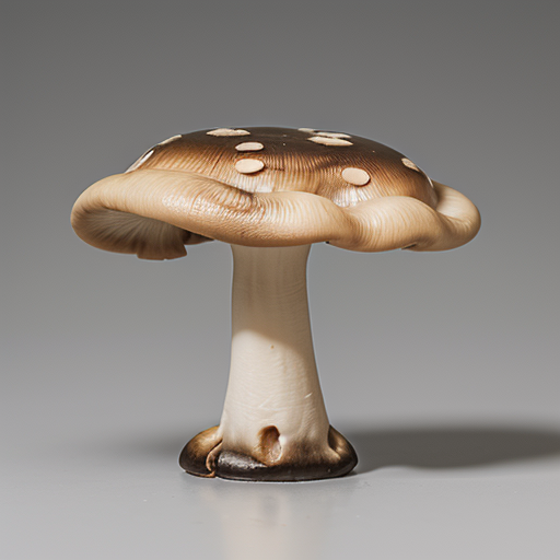 A Beautifully Detailed Mushroom with a Smooth Cap and Unique Patterns